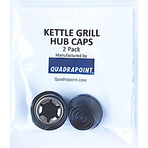 Quadrapoint BBQ Grill Hub Caps for Wheels Compatible with Most Weber Grills 987101 Charcoal Kettle Retainer Cover