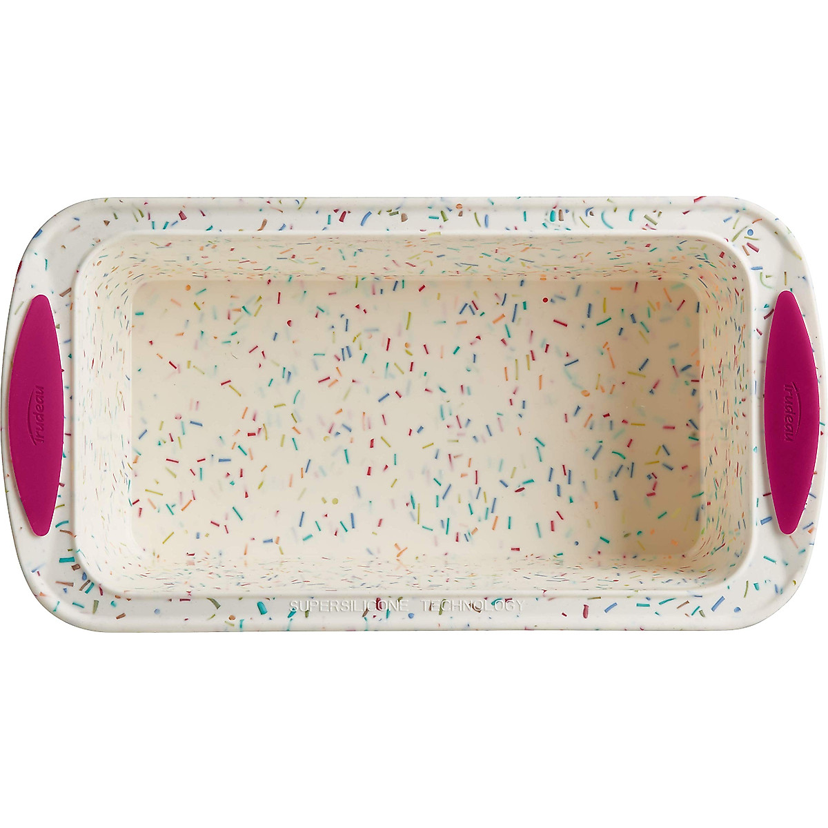 Trudeau Structure Loaf Pan Silicone Bakeware, Medium, White Confetti