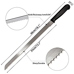 Kiss Core 18.1-inch Bread Knife for Homemade Bread, Long Serrated Bread Knife Stainless Steel Bread Cutter for Cakes, Sandwiches
