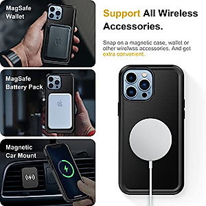 CUCICU Magnetic Case for iPhone 12/13 Pro Max Case, Heavy Duty Case Compatible with MagSafe, Military Grade Drop Protective Shockproof Lightweight Slim Case for iPhone 12/13 Pro Max 6.7 Inch(Black)