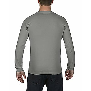 Comfort Colors Men's Adult Long Sleeve Tee, Style 6014, Grey, Large