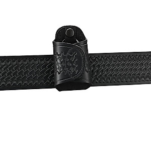 Perfect Fit Silent Key Holder Police Duty Belt Key Keeper Handcuff Key Holder Black Leather Basketweave