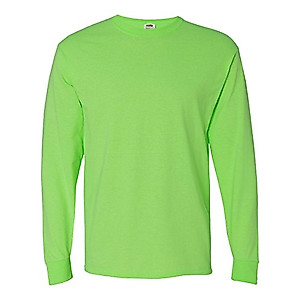 Fruit of the Loom Adult 5 oz. Long-Sleeve T-Shirt, Neon Green, XL