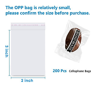 Easytle Approx 203 Pcs 6 cm Clear Resealable Cellophane Cello Bags Resealable Adhesive on Flap Self Sealing OPP Tiny Clear Bags Self Seal Clear Plastic Poly Bags for Jewelry Candies Cookies Decorative