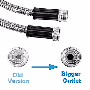 BEAULIFE Metal Garden Hose 50 ft Flexible No Kink Lightweight RV Drinking Water Hose Extension Leader Hose Heavy Duty Outdoor