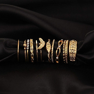 BERYUAN Rings Crystal Rings for Women Rings Gold Rings Womens Rings Cute Rings Stackable Rings Set（12Pcs(Rings Size 4.5,5,6,7,7.5)