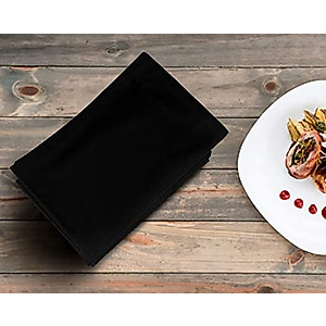 Urban Villa Solid Slub Set of 4 Dinner Napkins (20X20 in) Cotton Everyday Use Premium Quality Over Sized Cloth Napkins with Mitered Corners Ultra Soft Durable Hotel Quality (Black) Halloween