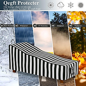 Hptmus 2Pcs Outdoor Chaise Lounge Covers - Patio Chaise Lounge Covers Waterproof Heavy Duty Outdoor Lounge Chair Covers Patio Furniture Covers