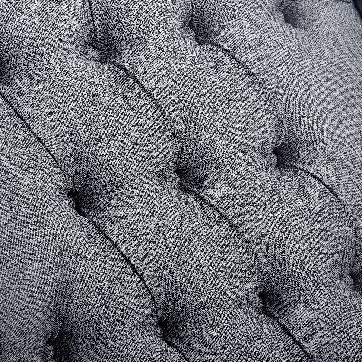 Pushback Recliner Chair,Comfy Wingback Recliner Sofa Chair with Adjustable Backrest,Tufted Fabric Accent Armchair with Vintage Rivets Trim for Living Room Office Home Theater (Gray-New)