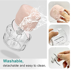 KONBANZE 2-CUP Electric Portable Mini Garlic Onion Chopper Crusher Small Food Processor Mini Food Processor Masher USB Charging Food Vegetable Cutter Kitchen Gadgets (PINK)