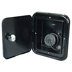 Thetford|B&B Molders RV Replacement Parts and Accessories Camper Gravity Water Inlet Fill for 1 1/4 inch or 1 3/8 inch Connections Hatch Black PN 94252