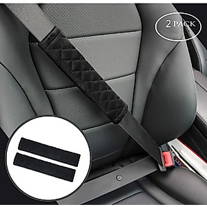 FANTIA 2 PCS Car Seat Belt Pads Cover, Seat Belt Shoulder Strap Covers Protector to Release Stress to Your Neck and Shoulder for a Safety Driving (Black)