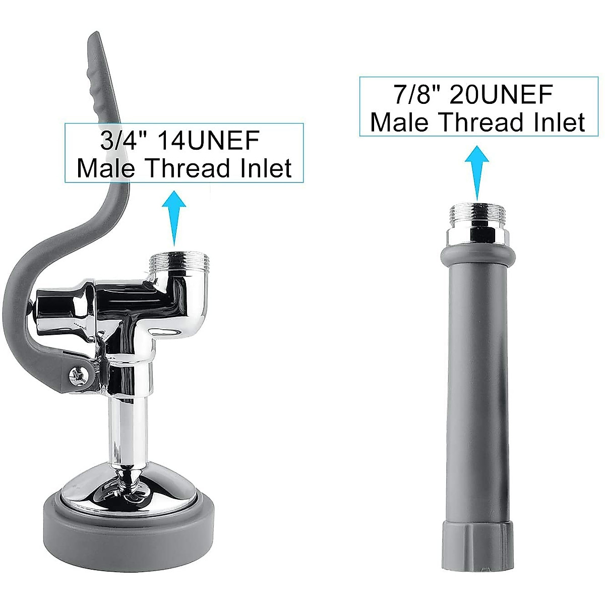 IMLEZON Pre Rinse Sprayer Commercial Sink Faucet Spray Valve Chrome Finished (Grey)