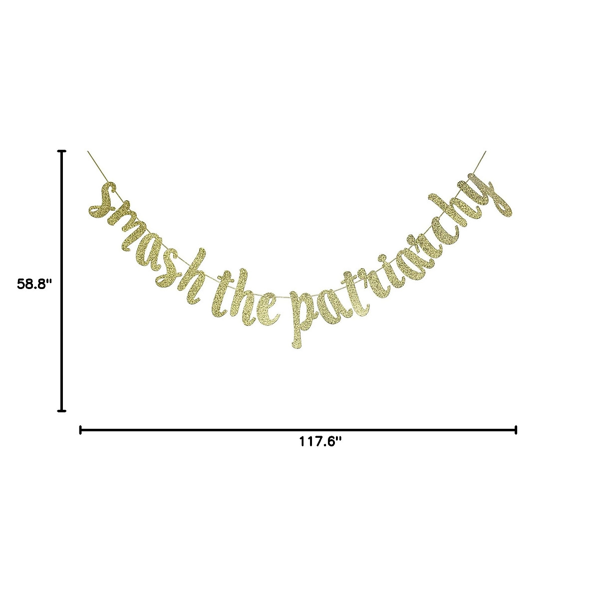 Smash The Patriarchy Banner Bunting Sign for Feminist Girl Power Party Decorations Women's Rights Decor Girl Power Props Gold Glitter
