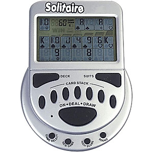 John N. Hansen Mega Screen Handheld Solitaire Game - Klondike Style Video Play for Ages 8+