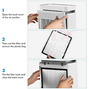 MOOKA H13 True HEPA Air Purifier Replacement Filter With Activated Carbon 4-in-1 For Large Room Filter Allergies Pollen Smoke Dust Pet Dander VOC