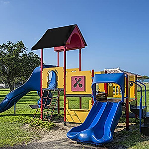 Ruiqas Playground Replacement Canopy, 52x89 Waterproof UV-Resistant 190T Silver-Coating Polyester Kids Playground Tarp Cover for Swing Set Garden Patio