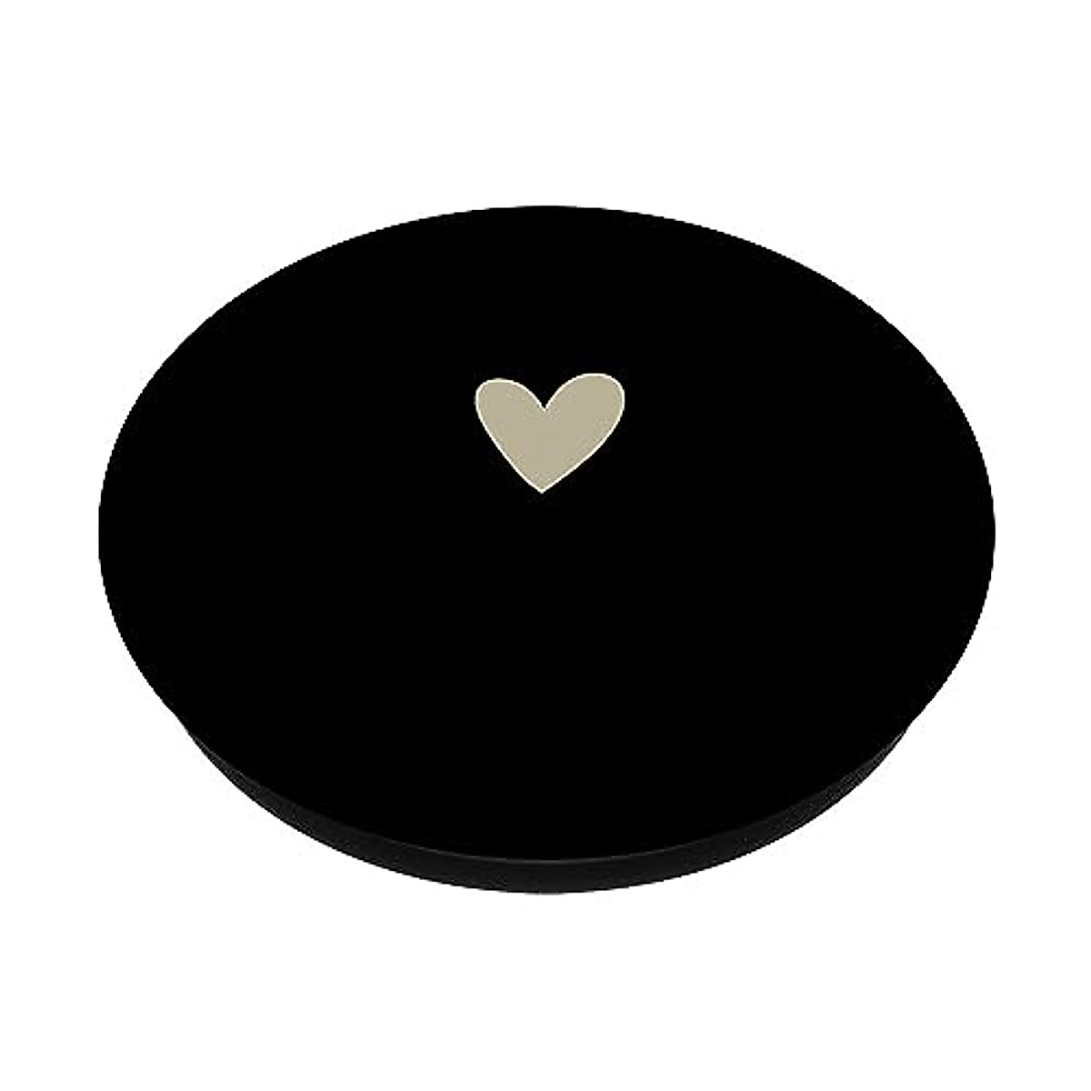 Beige Black Minimalist Heart PopSockets Standard PopGrip