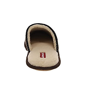 Levi's Mens Milton Nordic Microsuede Scuff House Shoe Slippers, Brown, L