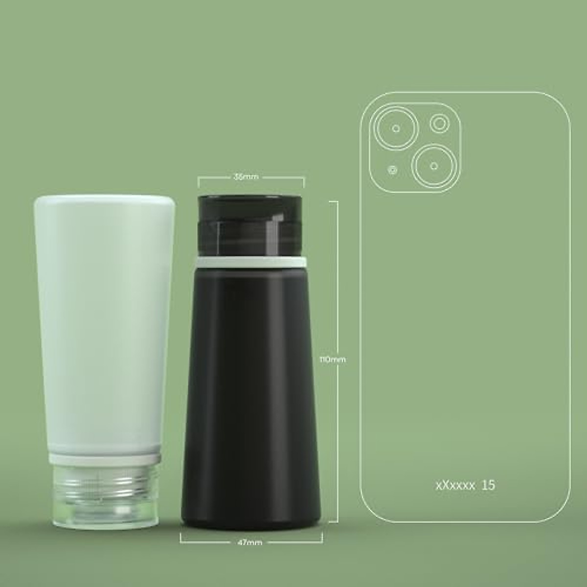 Valourgo Leak Proof Travel Size Bottles, TSA Approved Portable Silicone Containers Plastic Spray Bottle for Travel Size Toiletries Refillable Travel Accessories Handy 5 Pieces Travel Kit (3.4 fl. oz)