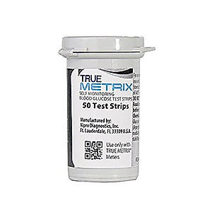 True Metrix Blood Glucose Test Strips Box of 100 Count with Meter