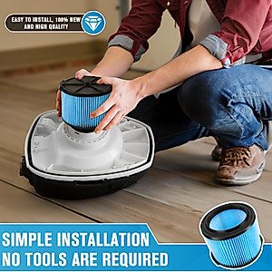 VF3500 filter Replacement Shop Vac Filter,3-Layer Fine Dust and Dirt Wet/Dry Vac Filter for Ridgid VF3500 3-4.5 Gallon Portable Vacuums WD3050, WD4070, WD4080, WD4522, 4000RV, 4500RV (2 Pack)