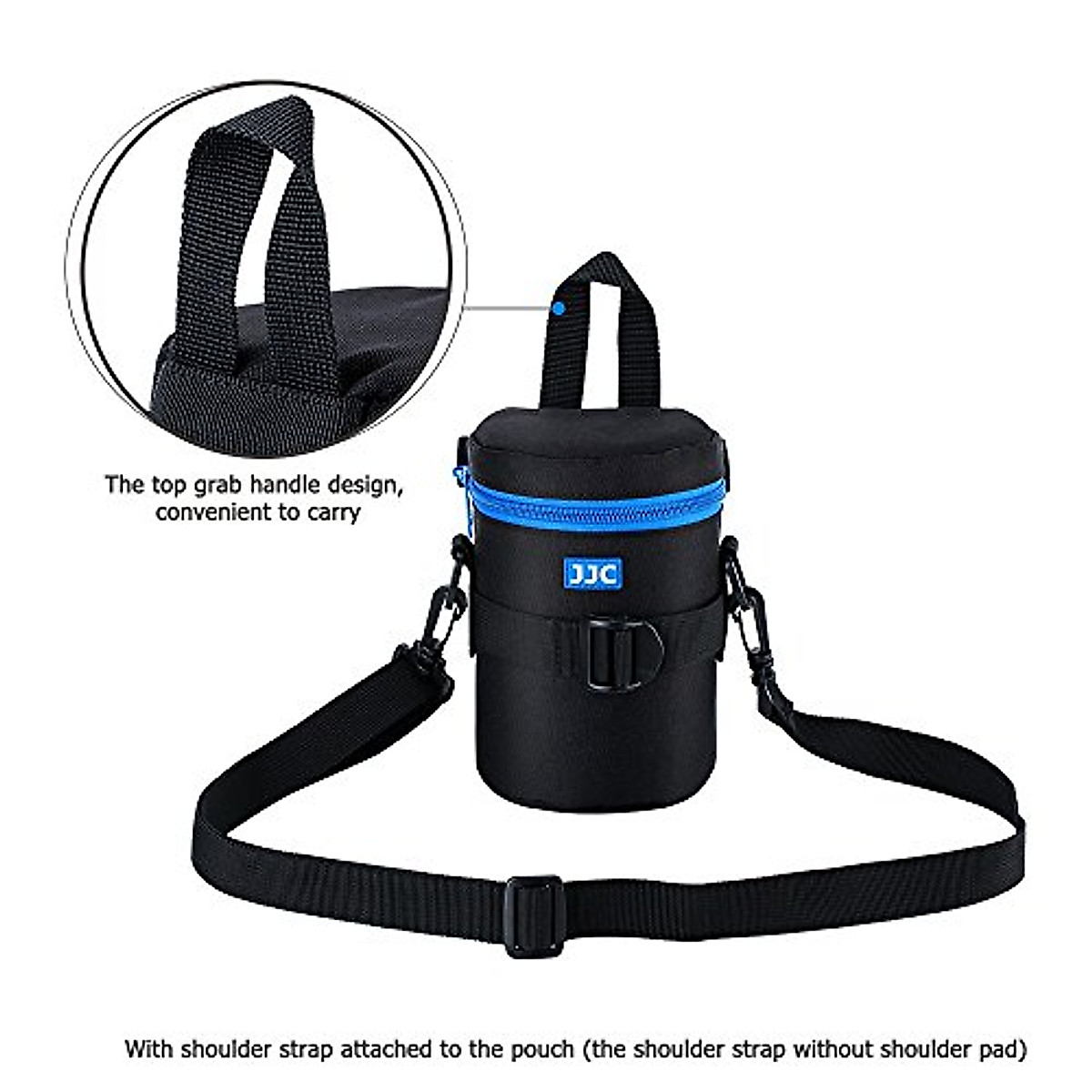 JJC Deluxe Lens Case Pouch for Canon EF-S 18-135mm/17-55mm/17-85mm/55-250mm/24-70mm f4L,Nikon AF-S 18-200mm/18-105mm/100-300mm/55-200mm,Sony E 55-210mm and Other Lens Below 3.14" x 5.31"(D x L)