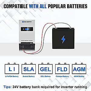 ECO-WORTHY 1500W 24V All-in-one Solar Hybrid Inverter with Built-in 30A MPPT Controller for Home RV Shed Off-Grid System