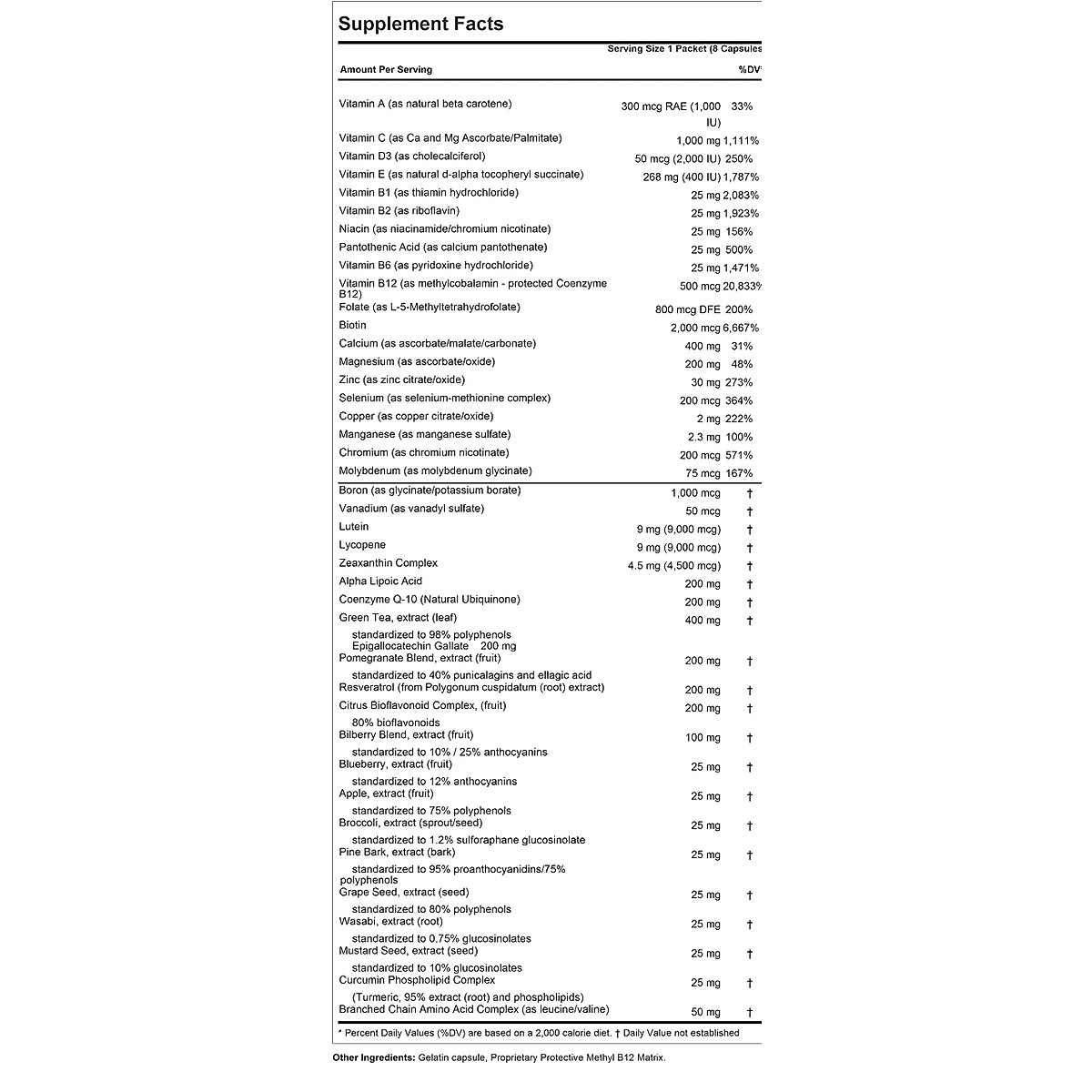 ANDREW LESSMAN Multivitamin - Women's Elite-200 120 Packets – Potent Nutrients Plus 200mg Each Coenzyme Q10, Alpha Lipoic Acid, Resveratrol, EGCG, Pomegranate, Citrus Bioflavonoids. No Additives