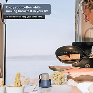 Anti-Spill Cup Holder, Drink Coaster Fits Drink for RV Home Office Outdoors with Anti-Slip Mat and Magnetic Pad