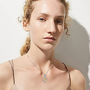 SVODEA Infinity Heart Necklace for Women,18K Yellow Gold Plated 925 Sterling Silver Bee honeycomb Pendant Necklaces,Cute Animal Jewelry Gift for Mom Woemn,18''-20''