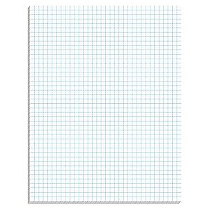 TOPS 33041 Quadrille Pads, 4 Squares/Inch, 8 1/2 x 11, White, 50 Sheets
