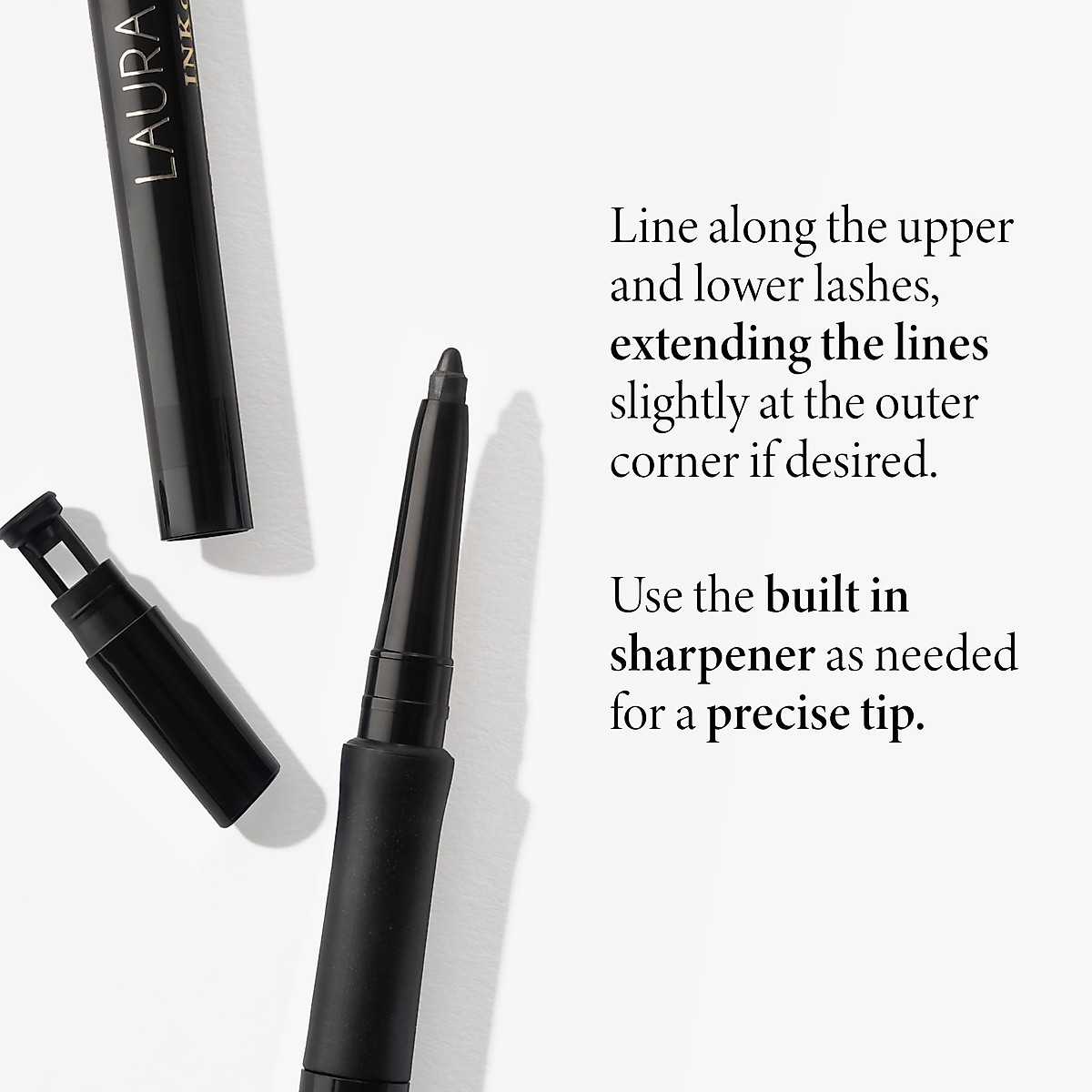 LAURA GELLER NEW YORK INKcredible Gel Eyeliner - Blackbird - Waterproof Smudge-proof Eyeliner Pencil - Built in Sharpener