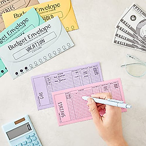 96 Pack Bulk Budget Envelopes for Cash System, Budgeting Tracker Binder, Money Saving Challenge, 12 Colors (6.5 x 3 In)