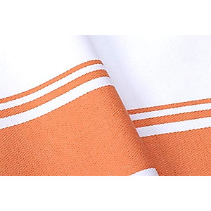 AMOUR INFINI Cotton Kitchen Towels - Set of 4 Highly Absorbent, Ultra Soft Tea Towel with Hanging Loop, 20x28 Inch Quick Drying Dish Cloths for Cleaning Dishes (Orange)