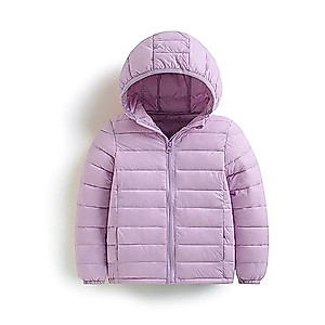 Hooded Puffer Jackets for Boys and Girls Warm Comfy Windproof Coat Outerwear Soft Faux Fur Hoodie Windbreaker Ski Jacket