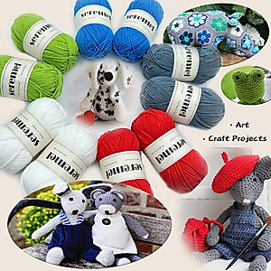 seremel 4Ply Acrylic Soft Yarn 2 Balls 1Pack, 2 Pcs Crochet Yarn Total 100g (3.4oz) / 260m (280Yds), Crocheting/Knitting #4 Medium Yarns, Worsted Beautiful Color (White) (White)