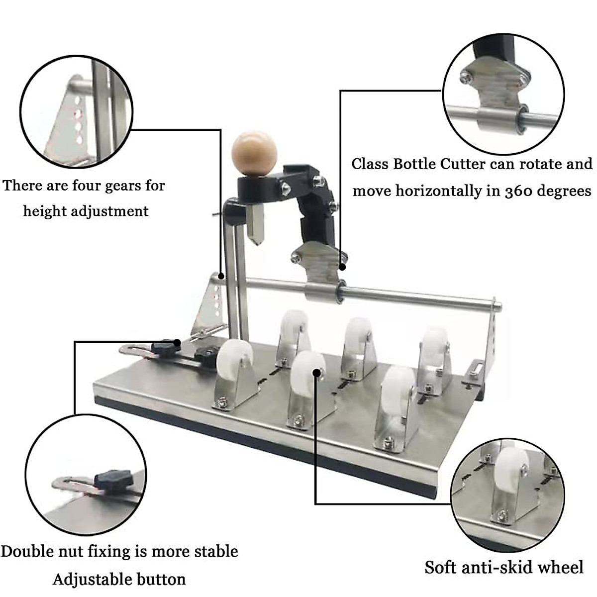 Glass Bottle Cutter for All Shapes, Portable DIY Bottle Cutting Tool Kits for Different Angles, Square & Round Bottle Cutting Machine with Complete Accessories for Beer, Whiskey, Wine…