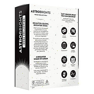 Astrobrights Mega Collection, Colored Cardstock, Bright Confetti White, 320 Sheets, 65 lb/176 gsm, 8.5" x 11" - MORE SHEETS! (91683)