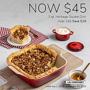 Le Creuset Stoneware Heritage Square Dish, 3 Qt. (9"), Sea Salt