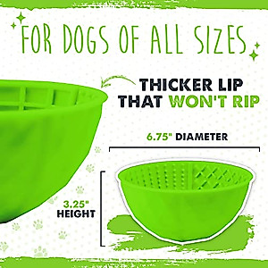 Mighty Paw Dog Lick Bowl | Interactive Slow Feeder Puzzle for Anxiety, Calming and Boredom. Wobbles Or Stays Put. Works W/ Soft Food & Supports Oral Health. Dishwasher Safe BPA Free Silicone