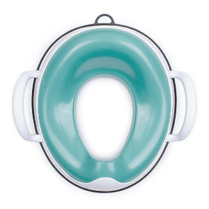 Prince Lionheart Tinkle Trainer Toilet Seat - Potty Training Toilet Seat - Toilet Seat with Sturdy Security Handles, Splash Guard, Non Slip Base - Fits Most Toilets, Comfortable Design - Glacier