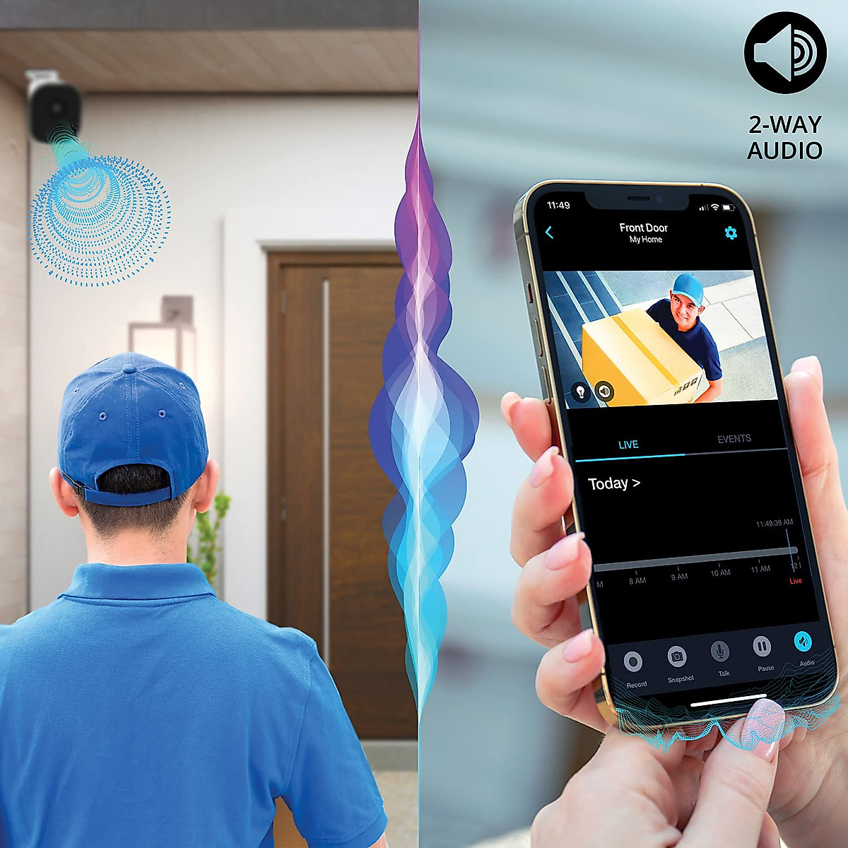 Night Owl 10 Channel Bluetooth Video Home Security Camera System with 3 Battery Powered 1080p HD Wire Free Indoor/Outdoor Cameras with 2-Way Audio and 1TB Hard Drive (Expandable up to 10 Cameras)