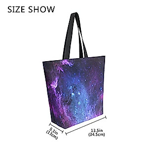 Top Handle Handbags 96 Shoulder Tote Bag Universe Galaxy Nebula Space Tote Washed Canvas Purses Bag for Women Girls