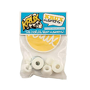 Krux Skateboard Bushings Worlds Best Cushions 92A White with Dime Bag Axle, Kingpin Nuts and Speed Kit - Rebuild/Refresh Pack That fits Almost All Skateboard Trucks
