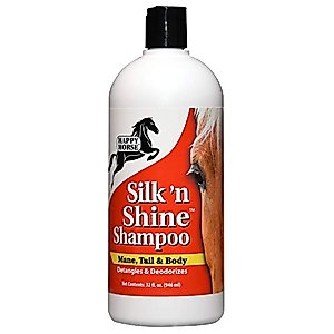 Happy Horse Shampoo, Silk 'n Shine Mane, Tail & Body Shampoo for Silky & Manageable Hair, 32oz