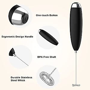 Milk Frother, Upgraded Titanium Motor Handheld Frother Electric Whisk,Hand Mixer, Frother for Coffee, Milk Foamer, Hand Mixer, Frother for Coffee, Lattes, Frother for Frappe, Latte, Matcha, No Stand