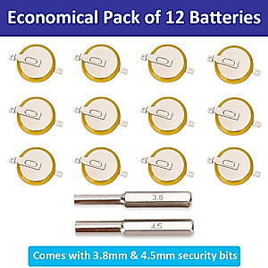 Enerpe CR1616 with Solder Pins 3V Replacement Batteries for Pokemon Games 12-pack