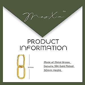 MRSXIA Huggie Earrings for Women Gold Hoop Cable Link Chain U-shape Dangle Drop 18K Gold Filled Small Simple Delicate Hypoallergenic Ear Jewelry