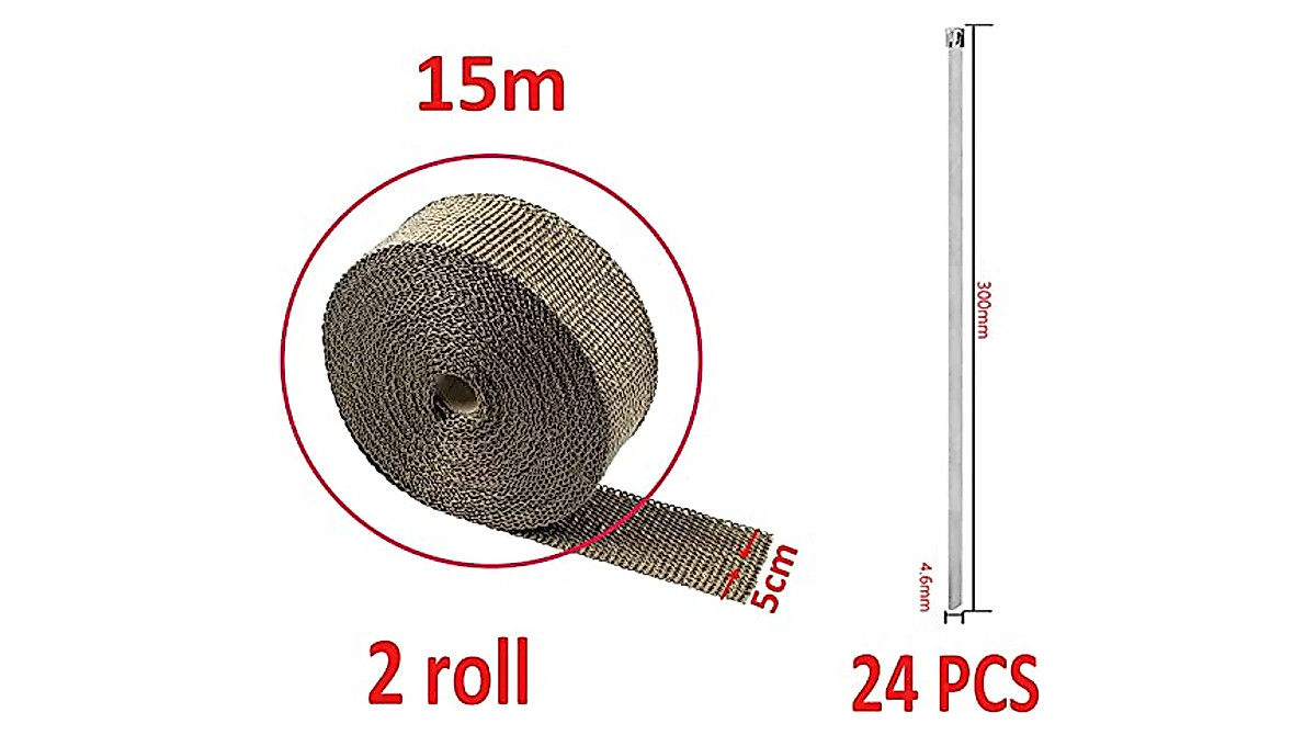Arespark Titanium Exhaust Heat Wrap - Premium Thermal Tape